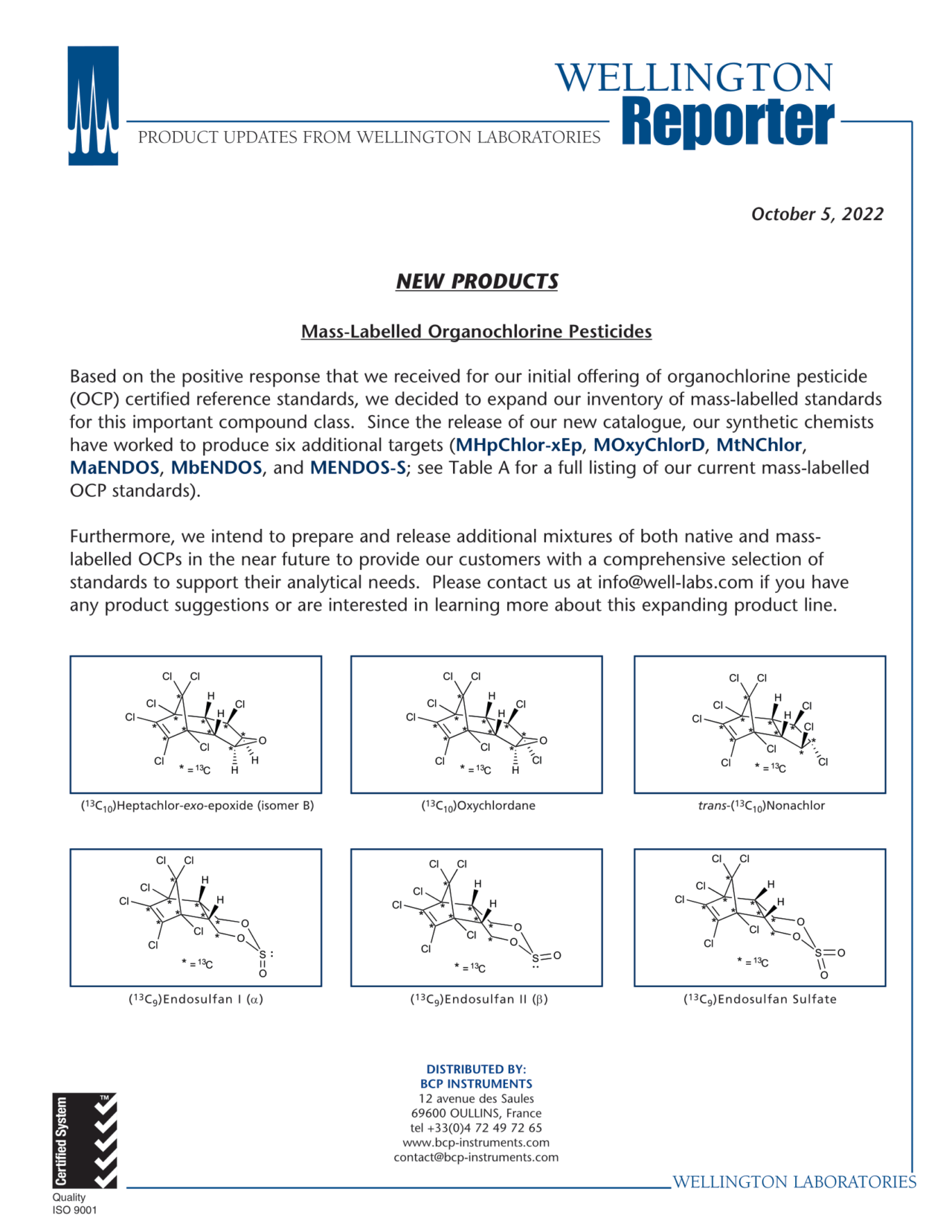 OCPs, Organochlorine pesticides - BCP Instruments